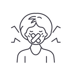 Stop talking icon linear isolated Royalty Free Vector Image