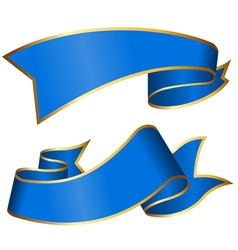 Blue round frame with ribbon Royalty Free Vector Image