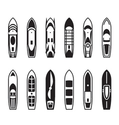Sea ships and boats from above Royalty Free Vector Image