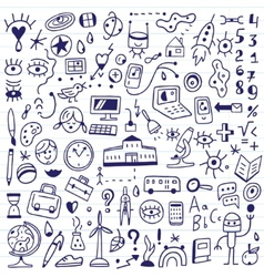 Mathematics doodle hand drawn school set Vector Image