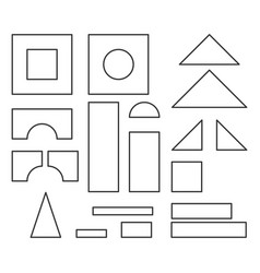 Outline block building towers for coloring book Vector Image