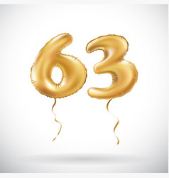 Golden number 65 sixty five metallic balloon Vector Image