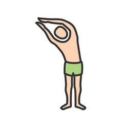 Half moon pose right Royalty Free Vector Image