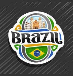 Brazil initial letter country with map and flag Vector Image