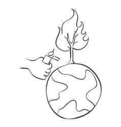 Hand draw world bad environment Royalty Free Vector Image