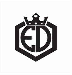Ed logo monogram with emblem shield shape design Vector Image