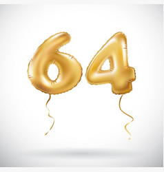 Golden number 65 sixty five metallic balloon Vector Image