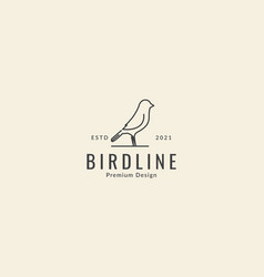 Continuous line bird parakeet logo symbol icon Vector Image