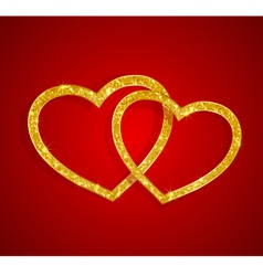 Two gold hearts Royalty Free Vector Image - VectorStock