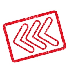 Triple pointer left icon rubber stamp Royalty Free Vector