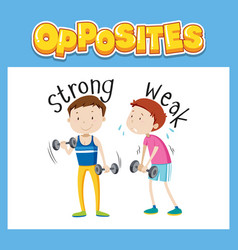 Opposite adjective with strong and weak Royalty Free Vector