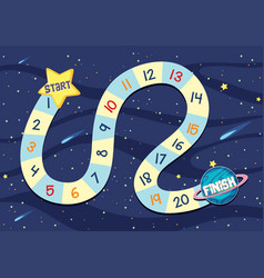 Space exploring board game template Royalty Free Vector