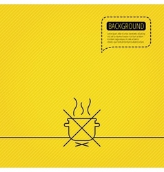Boiling saucepan icon Do not boil water sign Vector Image