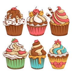 Muffin essential elements set Royalty Free Vector Image