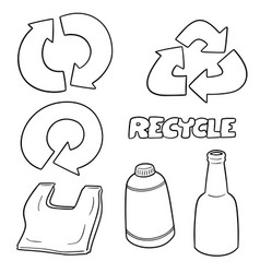 Set of recycle item Royalty Free Vector Image - VectorStock