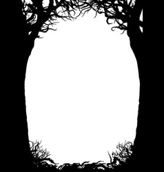 Trees silhouettes frame Royalty Free Vector Image