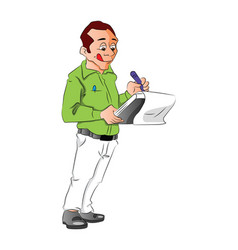 Man writing notes Royalty Free Vector Image - VectorStock