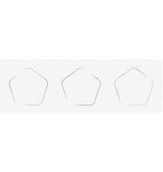 Silver glowing rounded pentagon shape frame Vector Image