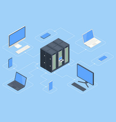 Isometric modern web network and internet Vector Image