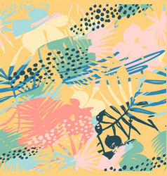 Tropical flowers seamless pattern summer tropic Vector Image