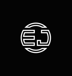 Ej monogram letter logo ribbon with shield style Vector Image