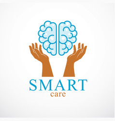 Creative brain concept intelligent creation logo Vector Image