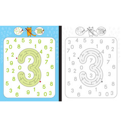 Maze number 3 Royalty Free Vector Image - VectorStock