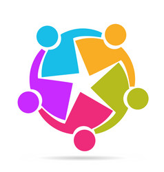 Group teamwork coming together icon Royalty Free Vector