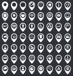 Map pointer icons set Royalty Free Vector Image