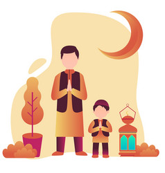 Muslim flat design Royalty Free Vector Image - VectorStock