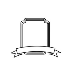 Silhouette rectangle border heraldic decorative Vector Image