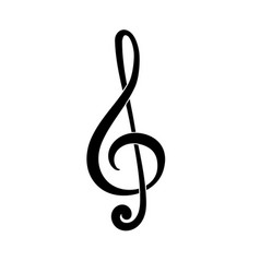 Treble clef g key symbol music black icon Vector Image