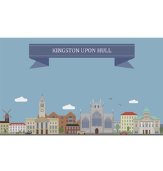 Kingston upon hull skyline and landmarks Vector Image