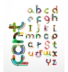 Minimal line design alphabet font typeface Vector Image