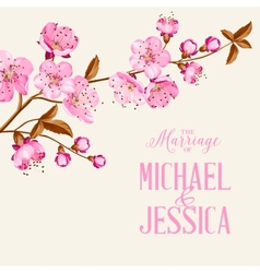 Calligraphy cherry blossom Royalty Free Vector Image