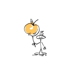Drink toast stick figure person holding book hand Vector Image