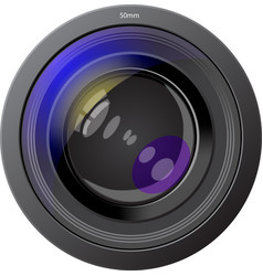 Black camera lens little open icon Royalty Free Vector Image
