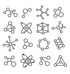 Molecule model line set Royalty Free Vector Image