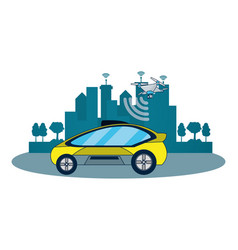 Smart technology of car production automated Vector Image