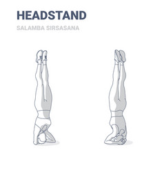 Headstand exercise young sporty woman doing Vector Image