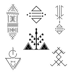 Set of berber tattoos and symboles Royalty Free Vector Image
