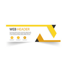 Curve black yellow header design background Vector Image