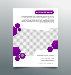 Business flyer template - creative purple design Vector Image