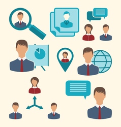 Colorful people icons with infographic elements Vector Image