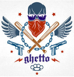 Gangster emblem logo or tattoo with aggressive Vector Image