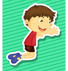Cute boy waving hand Royalty Free Vector Image