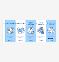 Biohacking elements onboarding template Royalty Free Vector