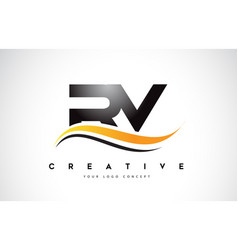 Rv r v letter logo design creative icon modern Vector Image