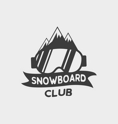 Snowboard club logo label or badge template Vector Image