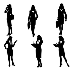 Six businesswoman silhouettes Royalty Free Vector Image